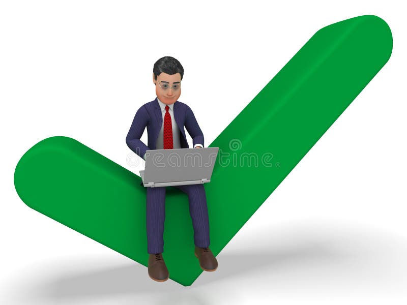 Successful Businessman Shows World Wide Web and Approved Stock ...