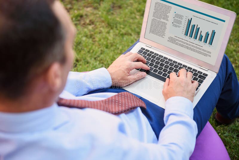 Successful Businessman Using Computer for Work Stock Photo - Image of ...