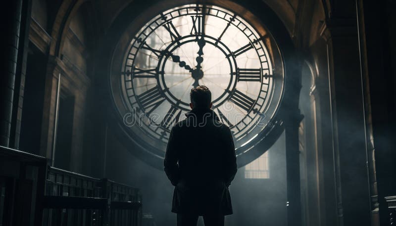 Successful Businessman Walking in the City, Holding a Clock Generated ...