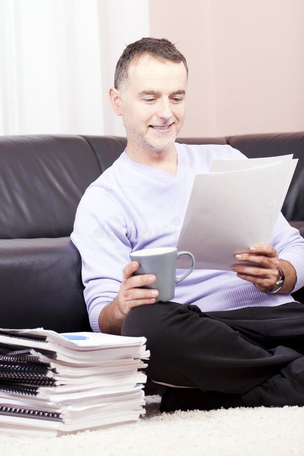Successful Businessman Working at Home. Stock Photo - Image of person ...