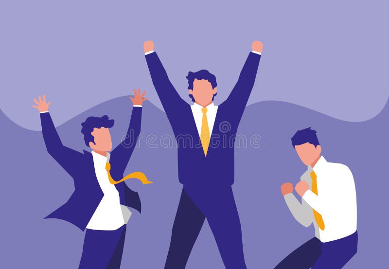 Successful Businessmen Celebrating Characters Stock Vector ...