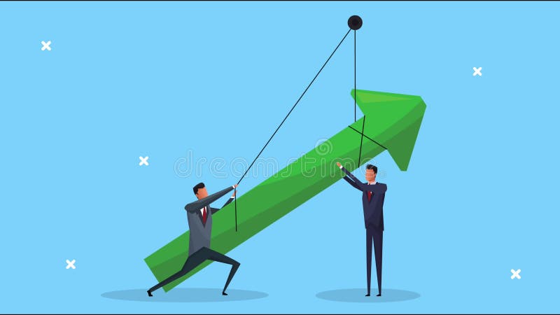 Successful Businessmen Team Pulling Arrow Stock Video - Video of goal ...