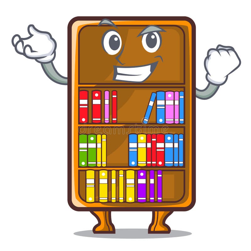 Successful Cartoon Bookcase in the Shape Wood Stock Vector ...