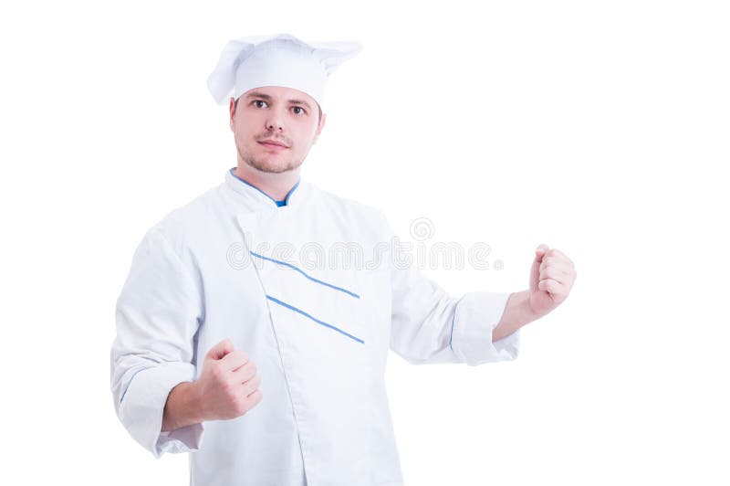 Master Chef or Super Cook Holding Nothing in Hands Stock Image - Image ...