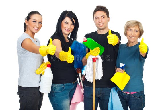Successful Cleaning People Teamwork Stock Photo - Image of giving ...