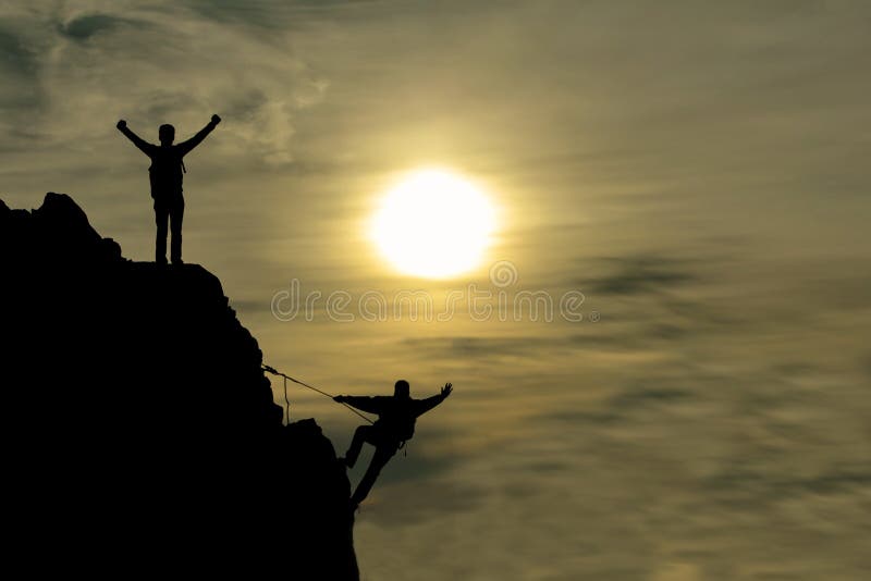 Successful Climb and Make the Summit a Success Stock Photo - Image of ...