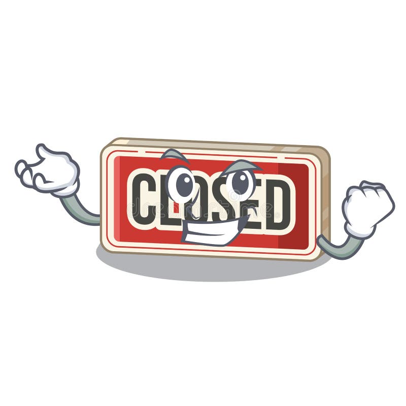 Successful Closed Sign in the Character Shape Stock Vector ...