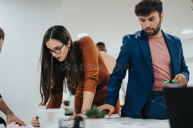 Successful Collaboration and Growth. Corporate Team Analyzing Reports ...