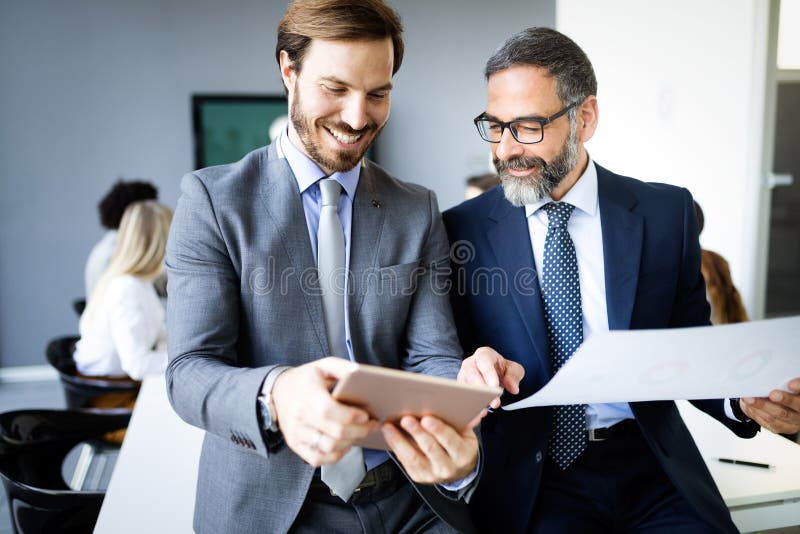 Successful Company with Happy Workers. Business Team Office Concept ...