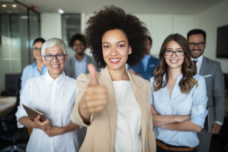 Successful Company with Happy Workers in Office Stock Image - Image of ...