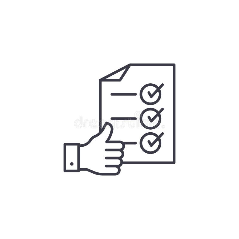 Successful Completion Linear Icon Concept. Successful Completion Line ...