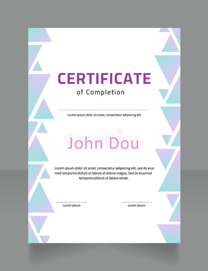 Successful Completion of Project Certificate Design Template Stock ...