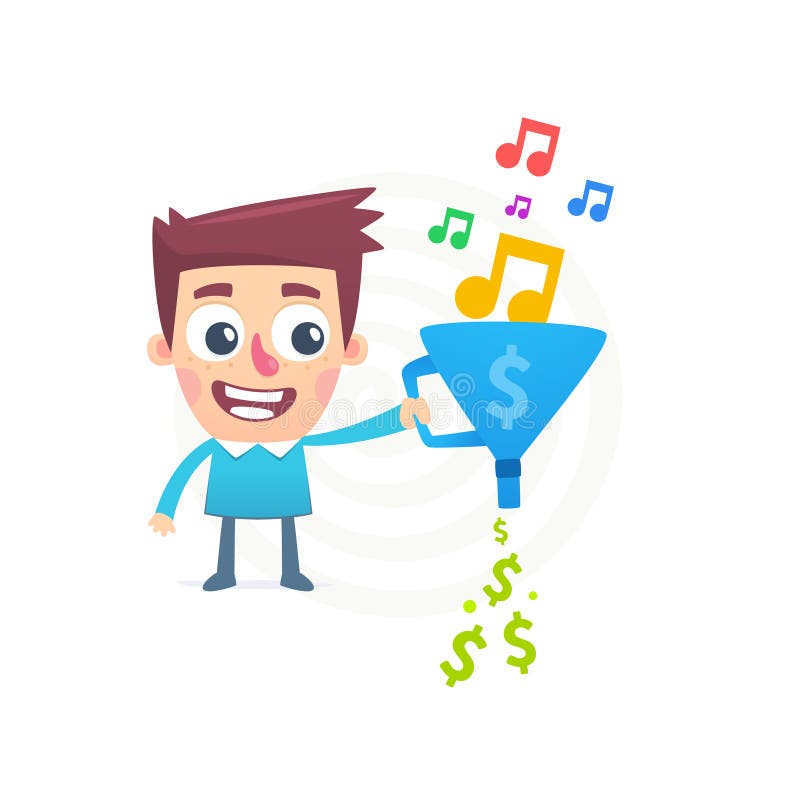 Successful composer stock illustration. Illustration of convert - 37032628