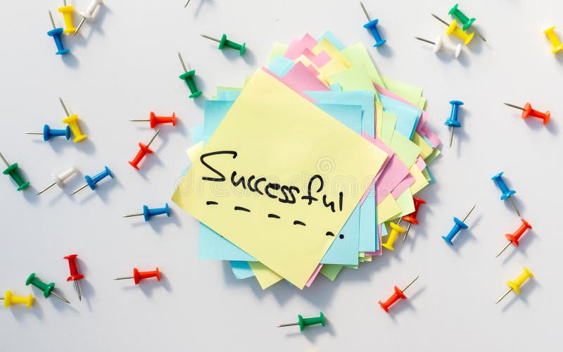 Successful Concept Handwritten Word on a Yellow Sticky Note Stock Photo ...