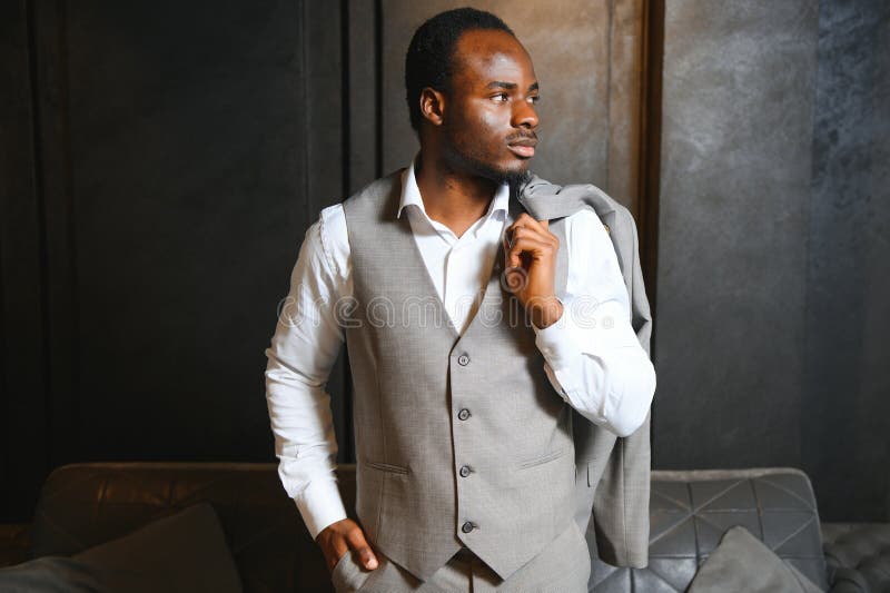 Successful Confident Black Business Man in a Classic Suit Stock Image ...