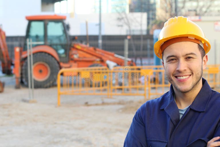 Successful Construction Employee with Copy Space Stock Image - Image of ...