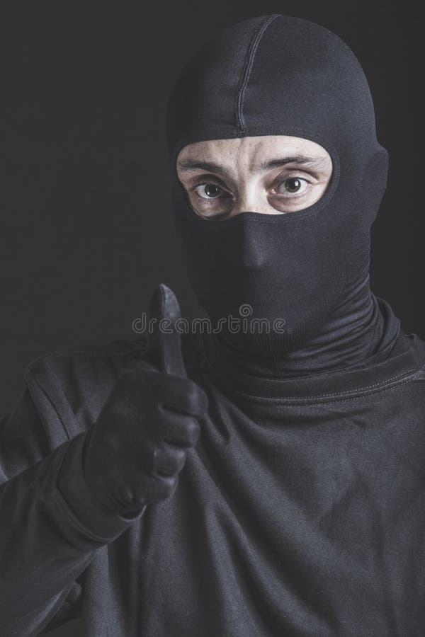 Successful Criminal Portrait Stock Image - Image of outlaw, masked ...