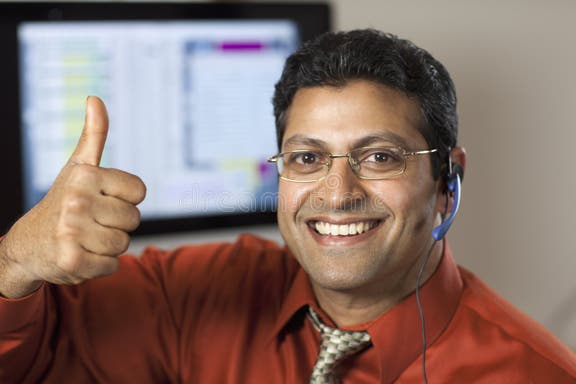 Successful Customer Service Rep Stock Photo - Image of center ...