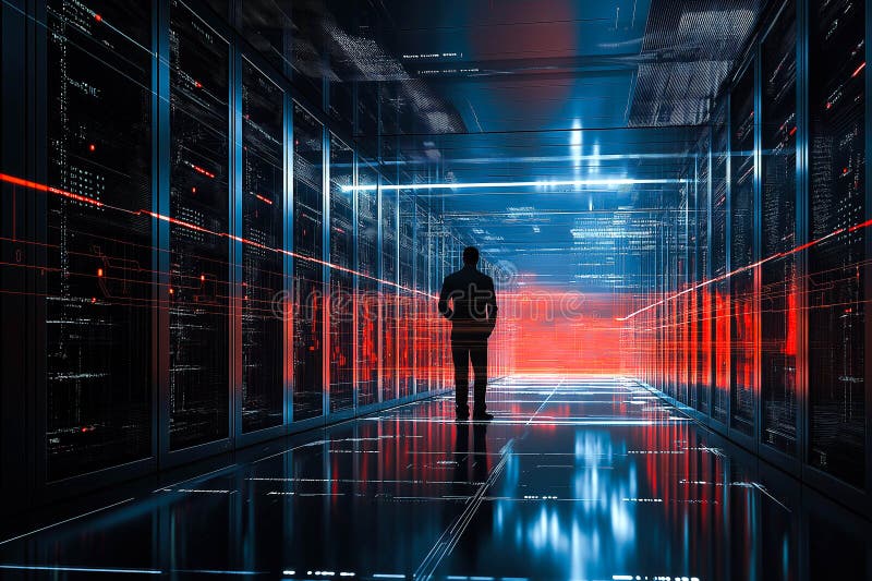 Successful Data Center it Specialist Checking Cloud Servers while ...