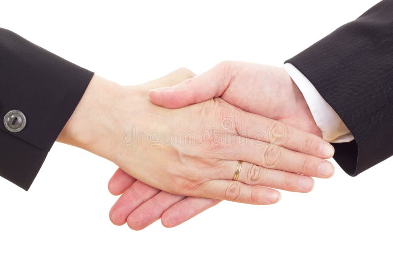 Business Handshake, Man and Woman Stock Photo - Image of corporate ...