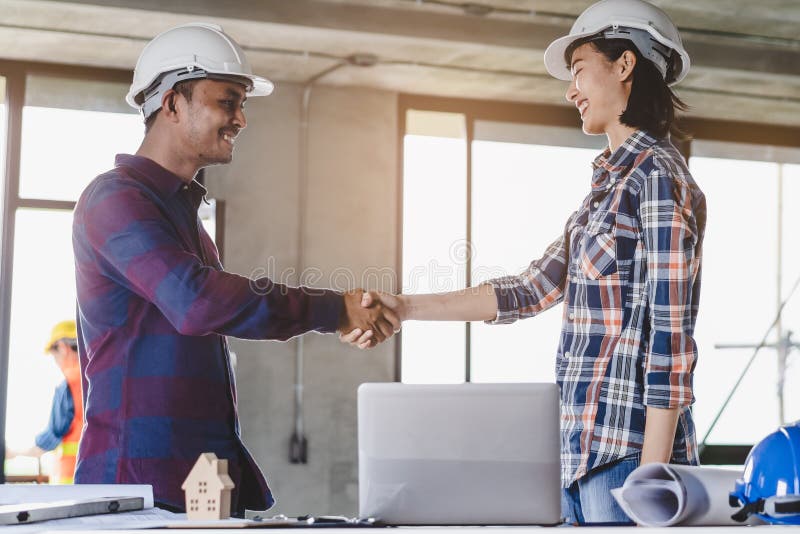 Successful Deal, Male Architect Shaking Hands with Client in ...