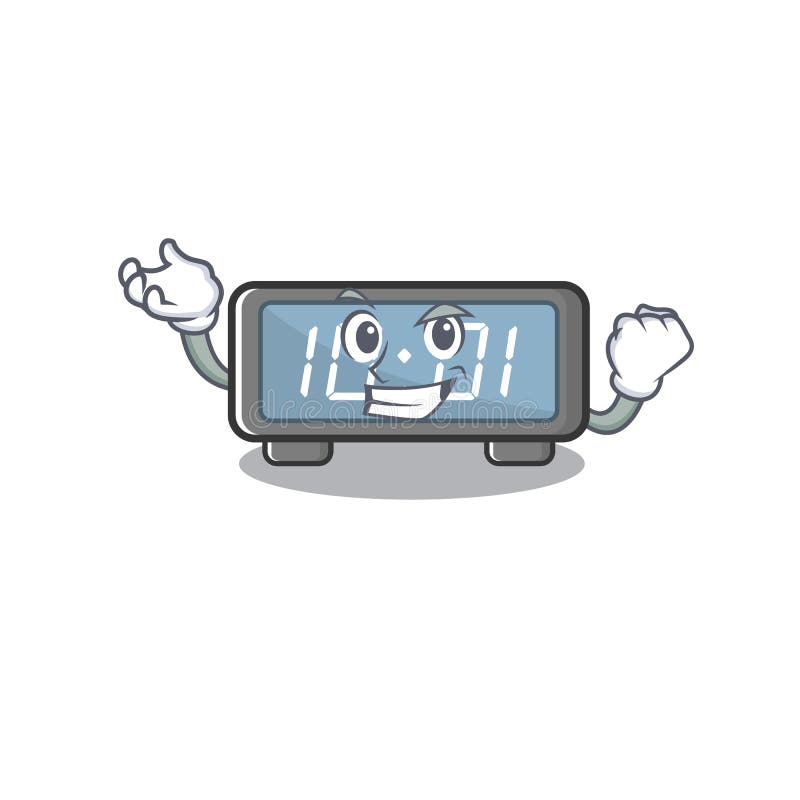 Successful Digital Clock Clings To Cartoon Wall Stock Vector ...