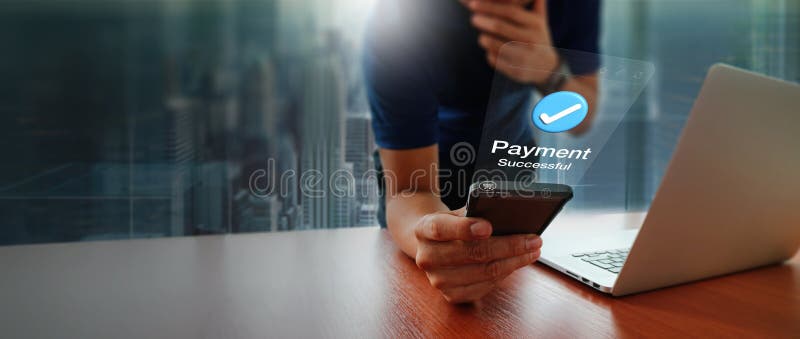 A Successful Digital Payment through a Mobile Device. Stock Photo ...