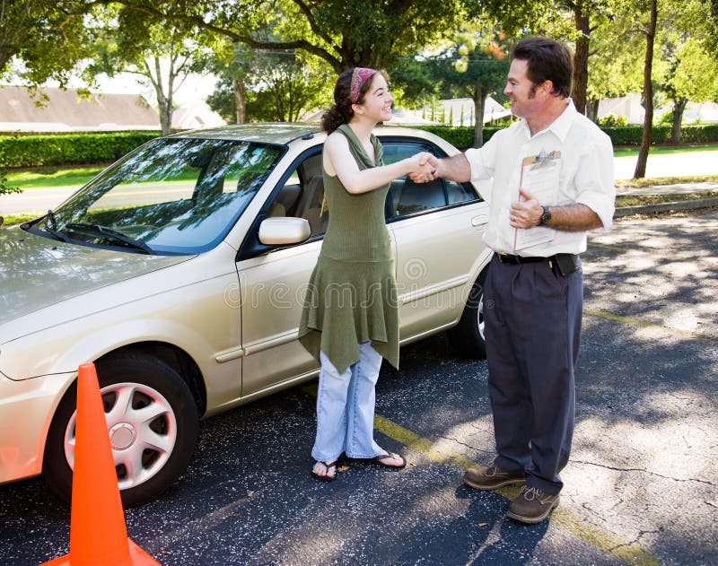 Successful Driving Test stock photo. Image of girl, automobile - 7931756