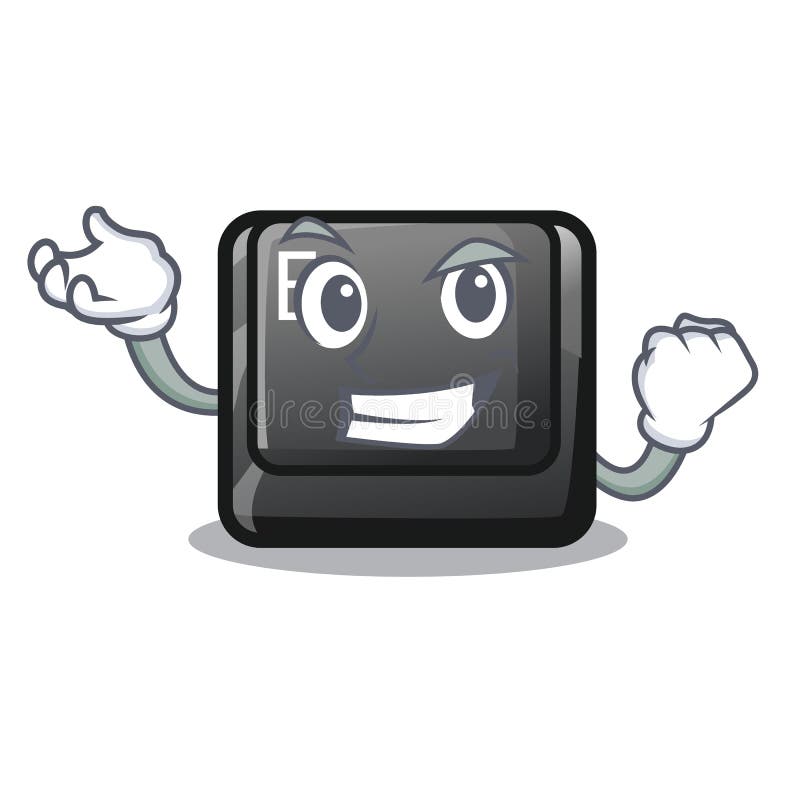Successful E Button Attached To Cartoon Keyboard Stock Vector ...