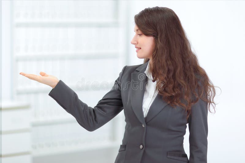 Successful Employee Pointing Towards the Copy Space Stock Image - Image ...
