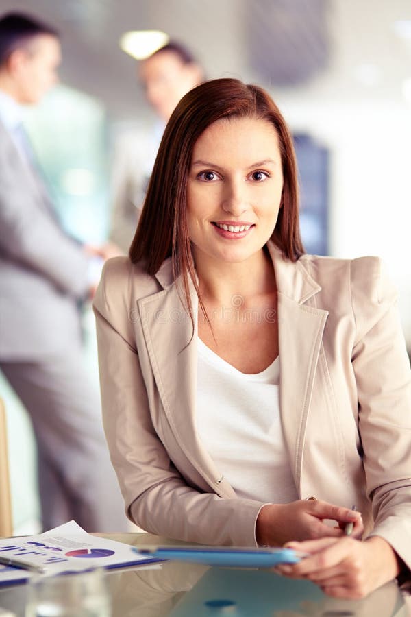 Businesswoman at workplace stock image. Image of collar - 33382913
