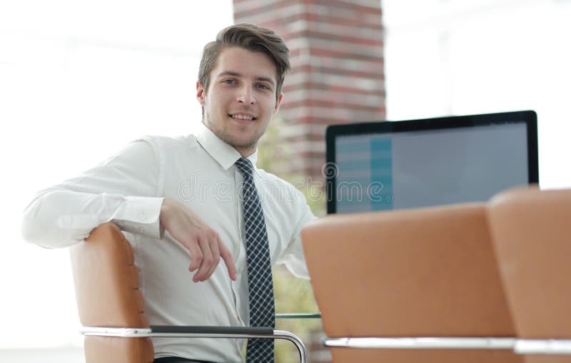 Employee Sitting in Front of a Computer Screen Stock Photo - Image of ...