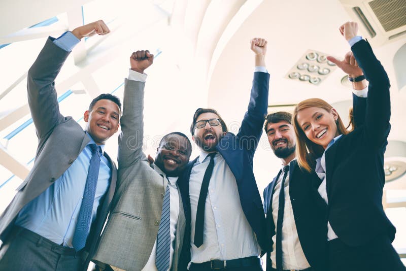 Successful employees stock image. Image of victory, caucasian - 63435321