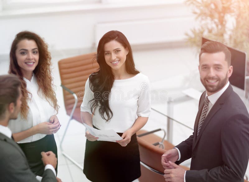Employees Standing in a Modern Office Stock Photo - Image of corporate ...