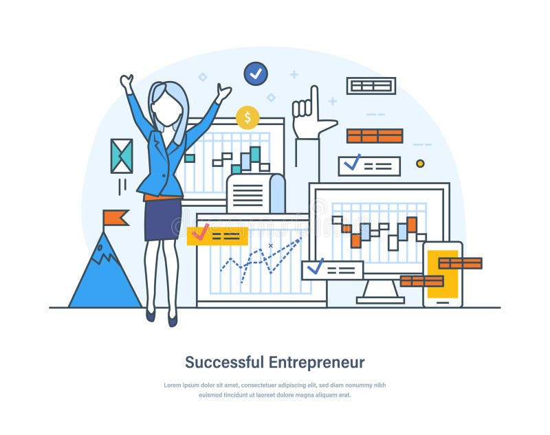 Successful Entrepreneur Creating Startup Projects and Celebrating ...