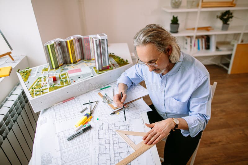 Engineering Man and Senior Architecture Team Project Meeting in Stock ...