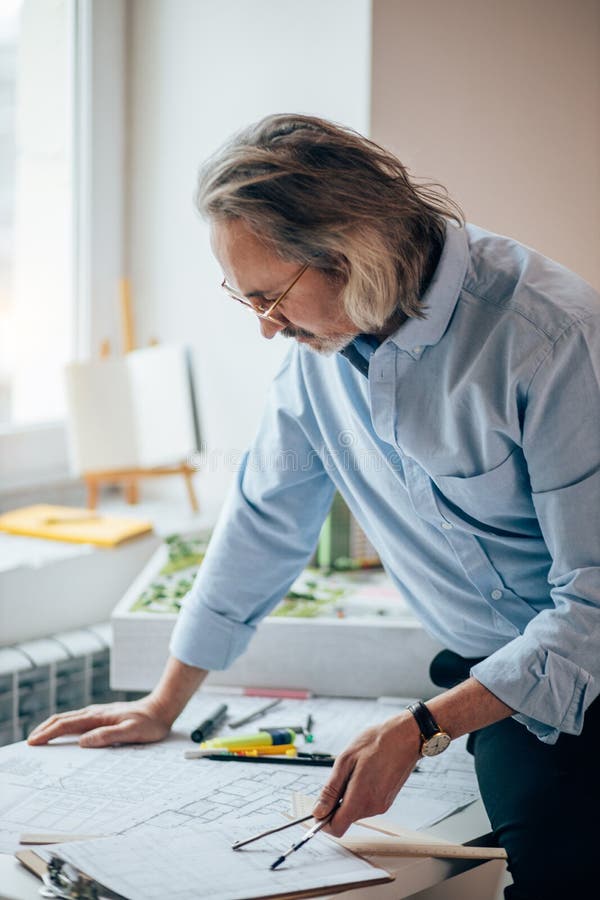 Engineering Man and Senior Architecture Team Project Meeting in Stock ...