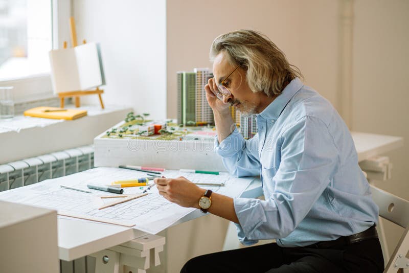 Engineering Man and Senior Architecture Team Project Meeting in Stock ...