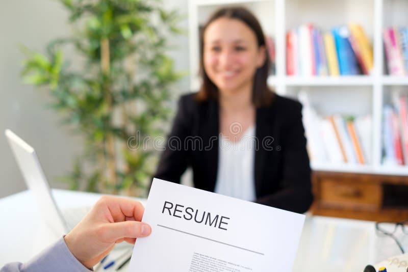 Successful Female Candidate during Job Interview Stock Photo - Image of ...
