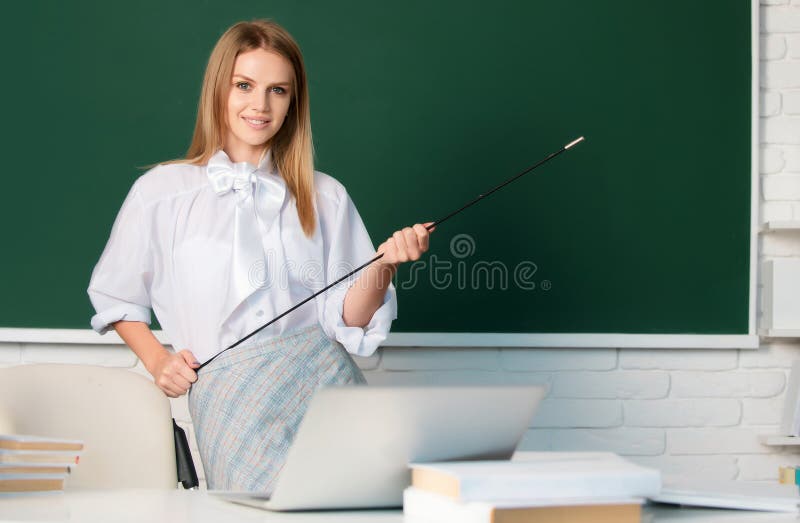 Successful Female Student at Classroom of University. Student Preparing ...