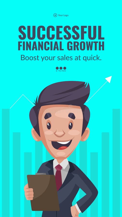 Successful Financial Growth Portrait Template Design Stock Vector ...