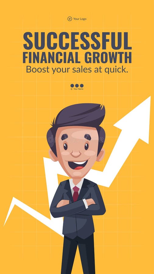 Successful Financial Growth Portrait Template Design Stock Vector ...