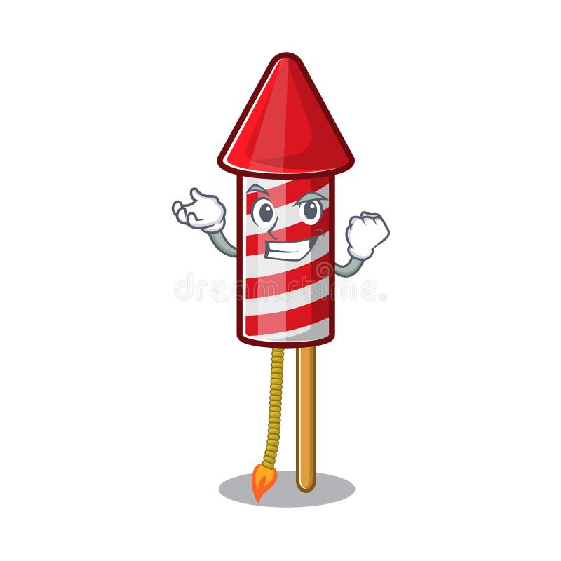 Successful Fireworks Rocket Placed in Mascot Box Stock Vector ...
