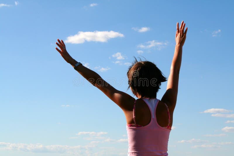 Successful girl stock photo. Image of body, happy, hands - 1033462