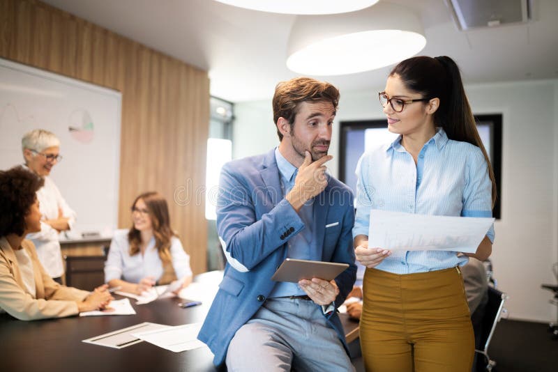 Successful Group of Business People at Work in Office Stock Photo ...
