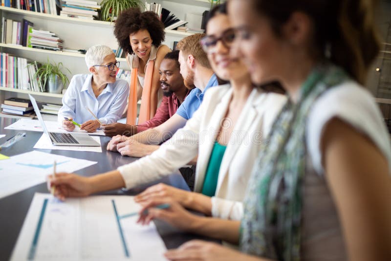 Successful Group of Business People at Work in Office Stock Photo ...