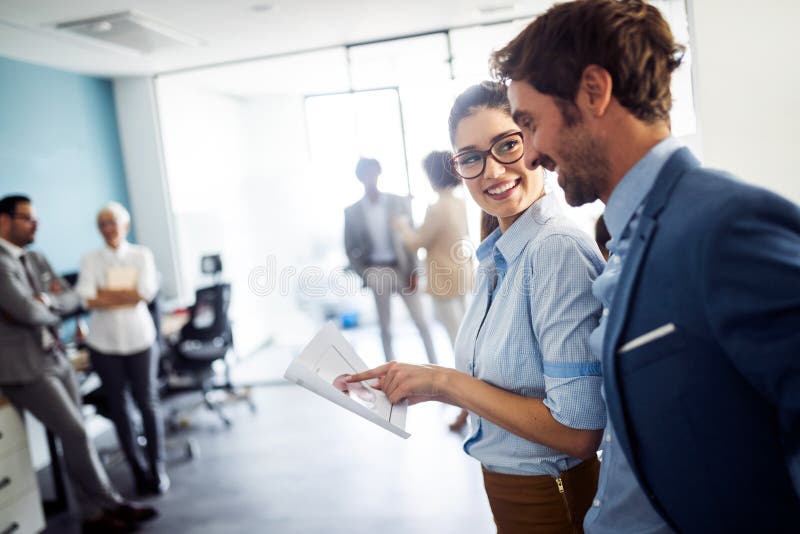 Successful Group of Business People at Work in Office Stock Photo ...