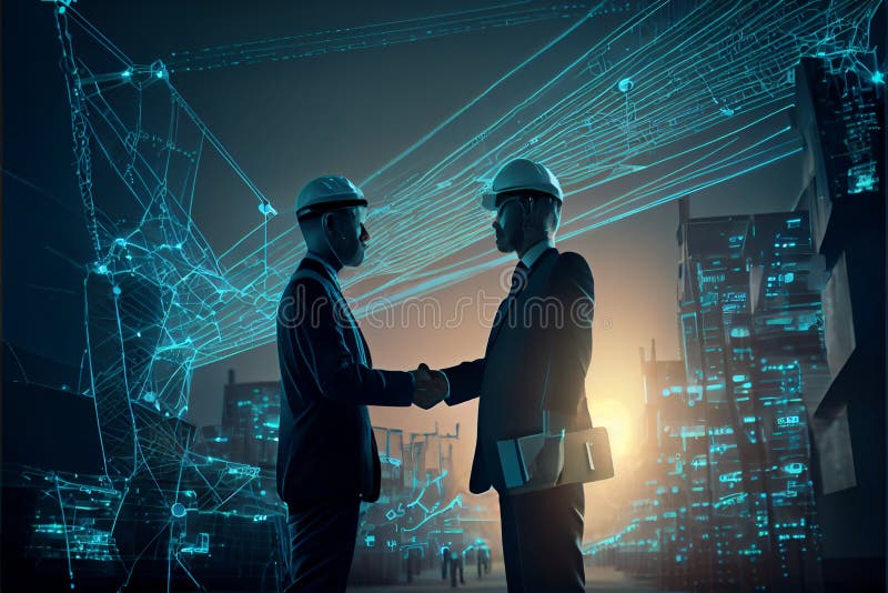 Successful Handshake Deal on Construction Site. Construction Worker or ...