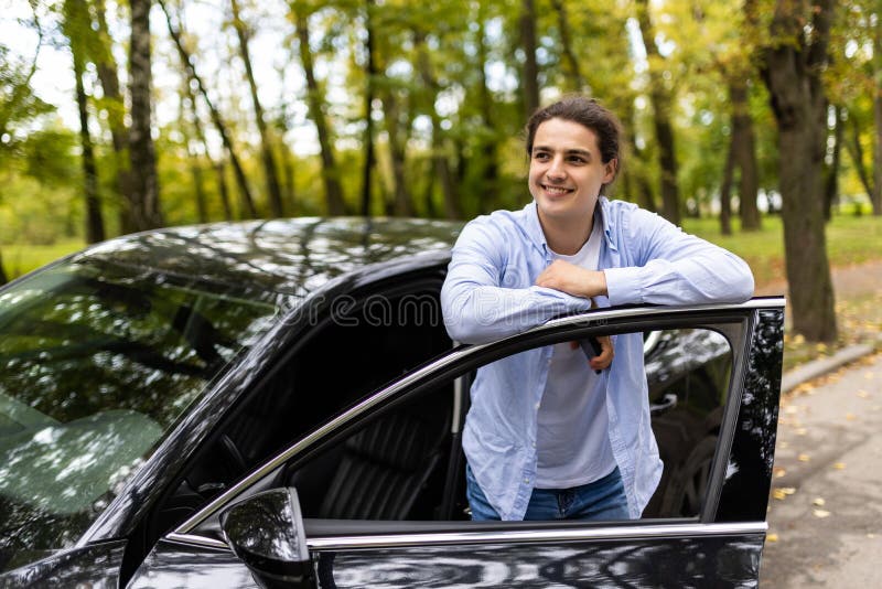 Successful Handsome Man Standing by the Car Stock Photo - Image of ...