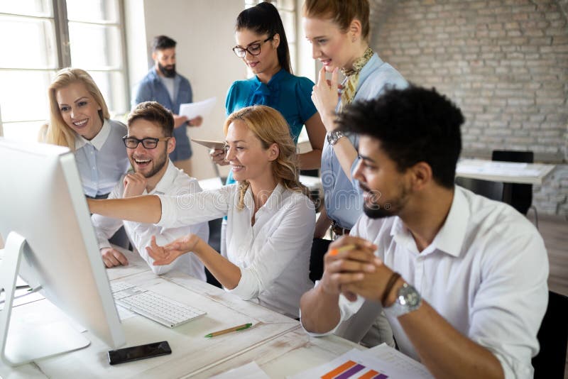 Successful Business Group of People at Work in Office Stock Image ...
